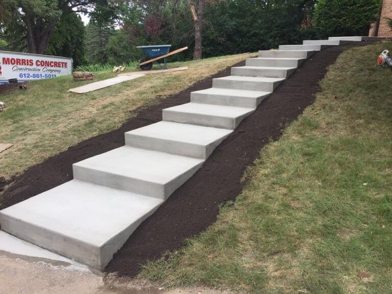 long terrace steps after - Morris Concrete