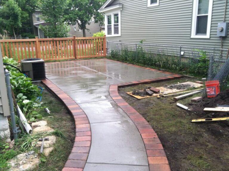 patio & walk brick border - Morris Concrete